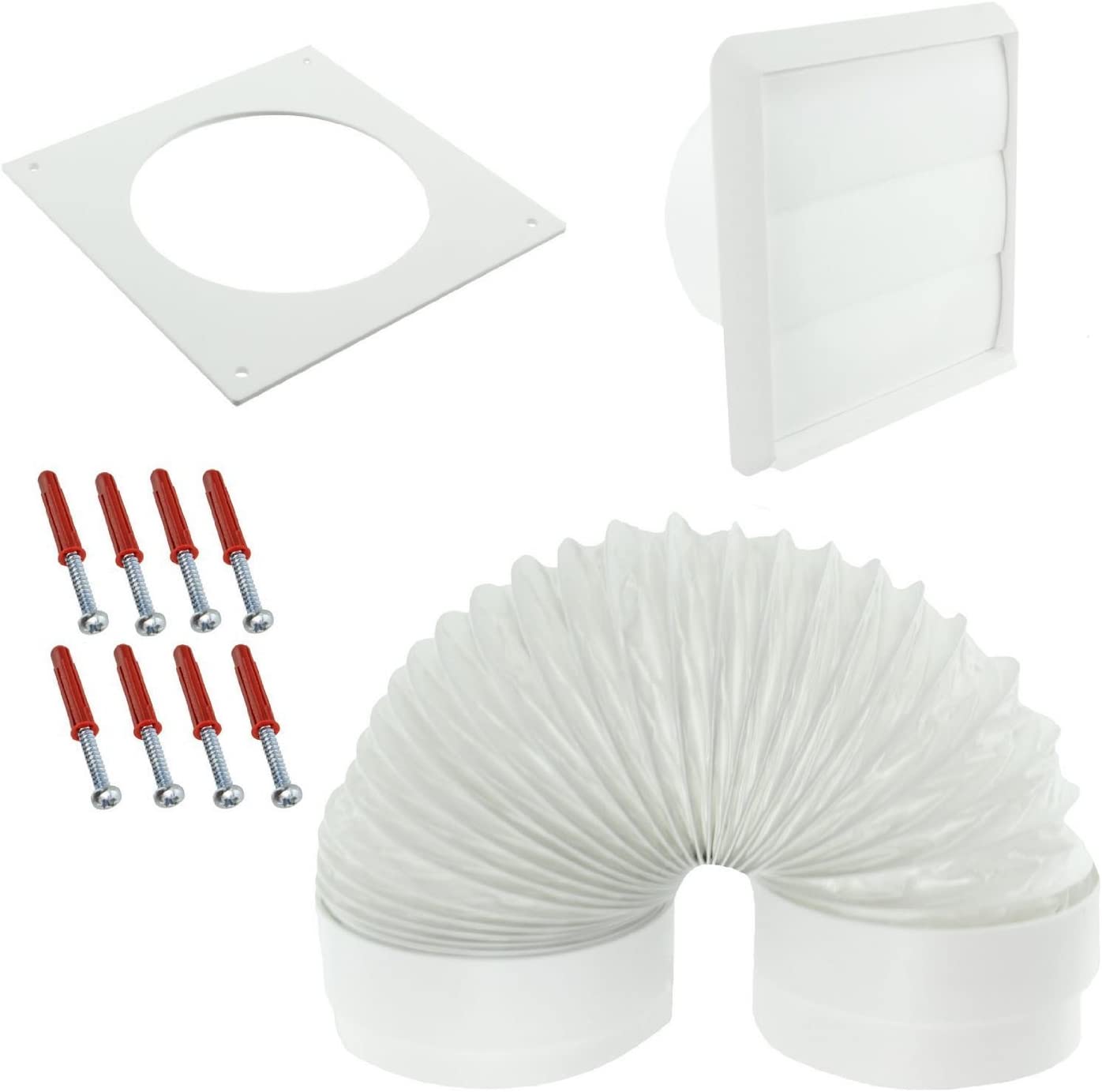 External Wall Vent Ducting Cover Kit for Neff Cooker Hoods (White, 4"